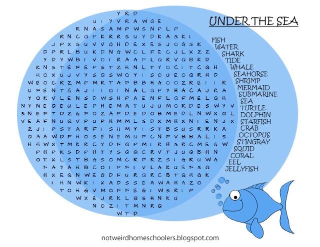 FREE HOMESCHOOLING RESOURCE!!! Under the Sea Crossword Puzzle