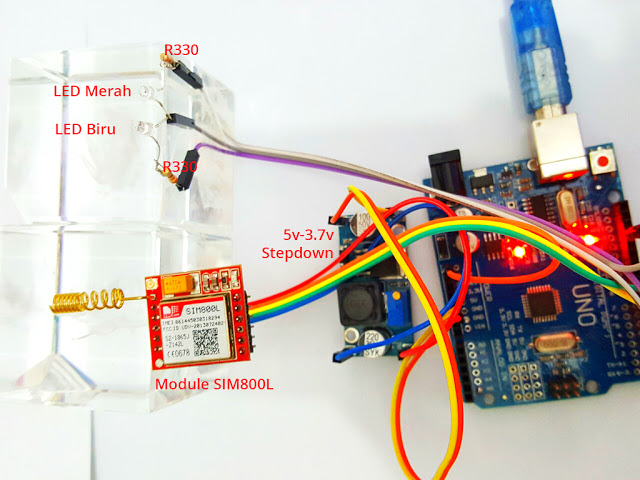 Cara mengontrol led/relay menggunakan modul sim800l dengan arduino uno r3 Cara mengontrol led/relay menggunakan modul sim800l dengan arduino uno r3