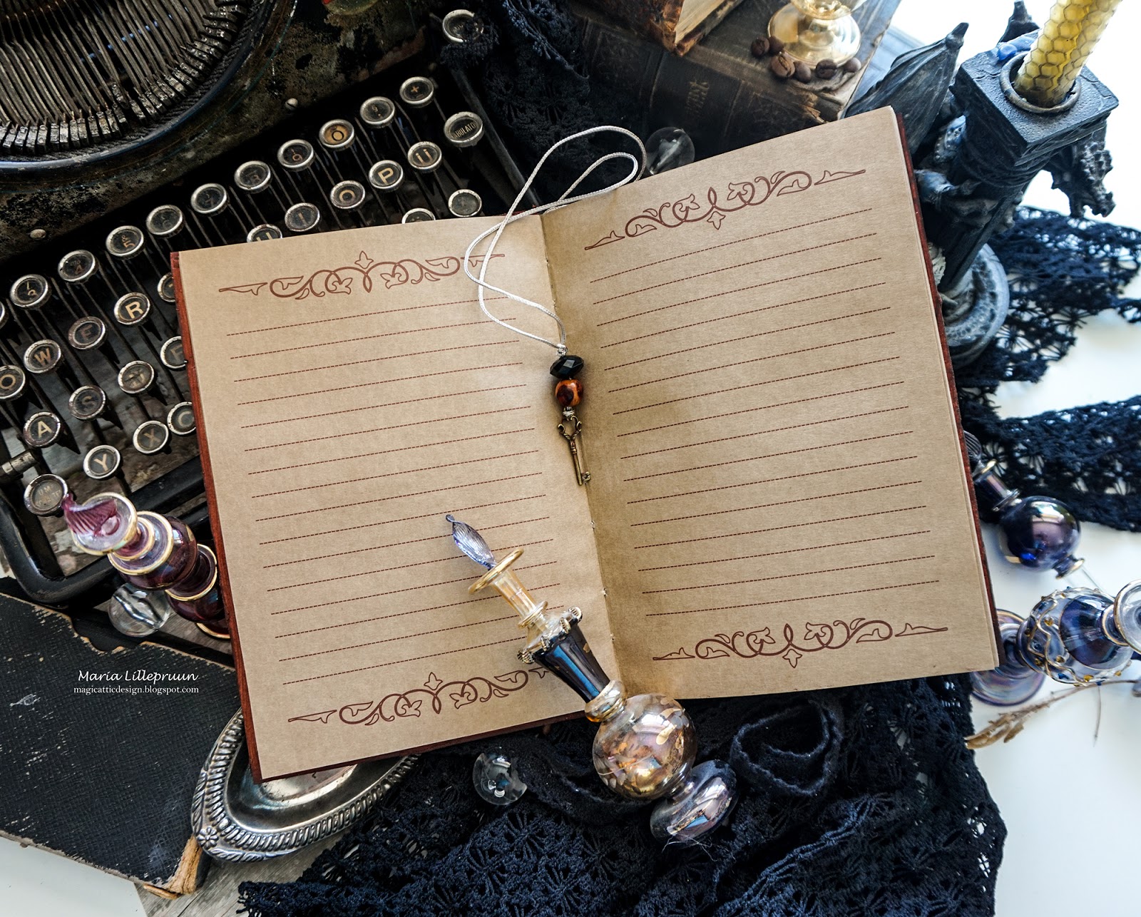 Vintage notebooks for live workshops | Magic Attic Design