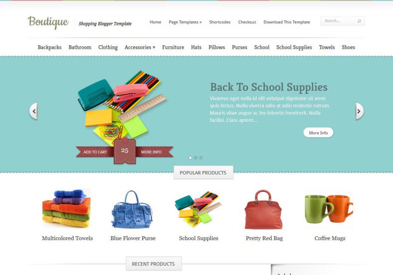 PLANTILLAS kIRADOBER: Boutique Blogger Template