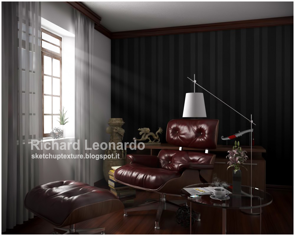 SKETCHUP TEXTURE: SKETCHUP FREE 3D MODEL " STUDY ROOM" and VISOPT #15