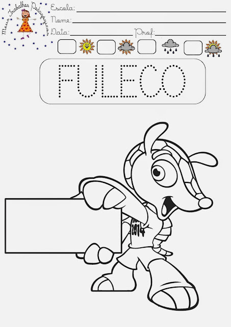 JORNAL PONTO COM: Para colorir e cobrir - copa 2014 - Fuleco.
