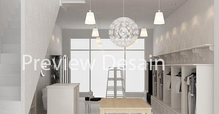 Jasa desain gambar interior butik rumahan minimalis modern - ARUSHA_CAD