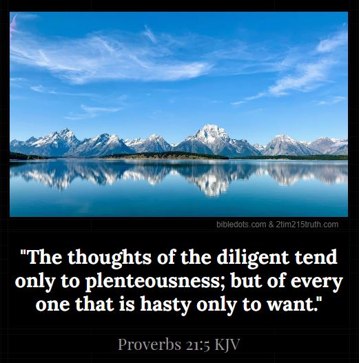 2 Timothy 2:15 Truth: Verse of the Day: Proverbs 21:5 KJV