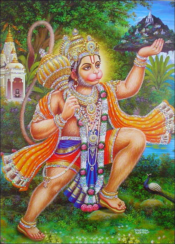 Hanuman Lifting Sanjeevani Mountain Images | Hindu Devotional Blog