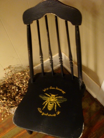Sow's Ear: Hand-painted Dutch Back Bee Chair
