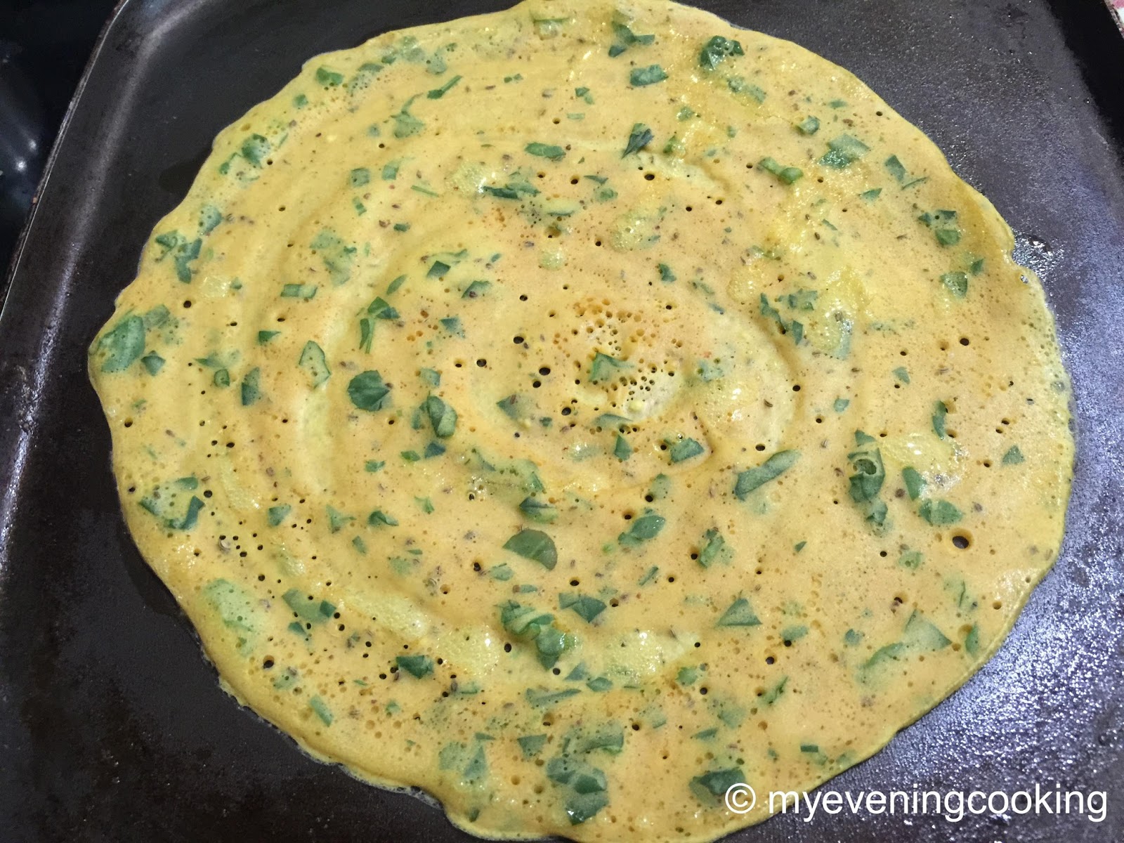 Cheese Pudla (Cheesy gram flour pancake) | My Evening Cooking
