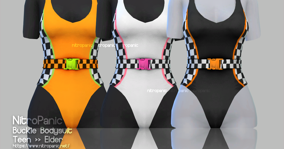 Buckle Bodysuit sims 4 cc