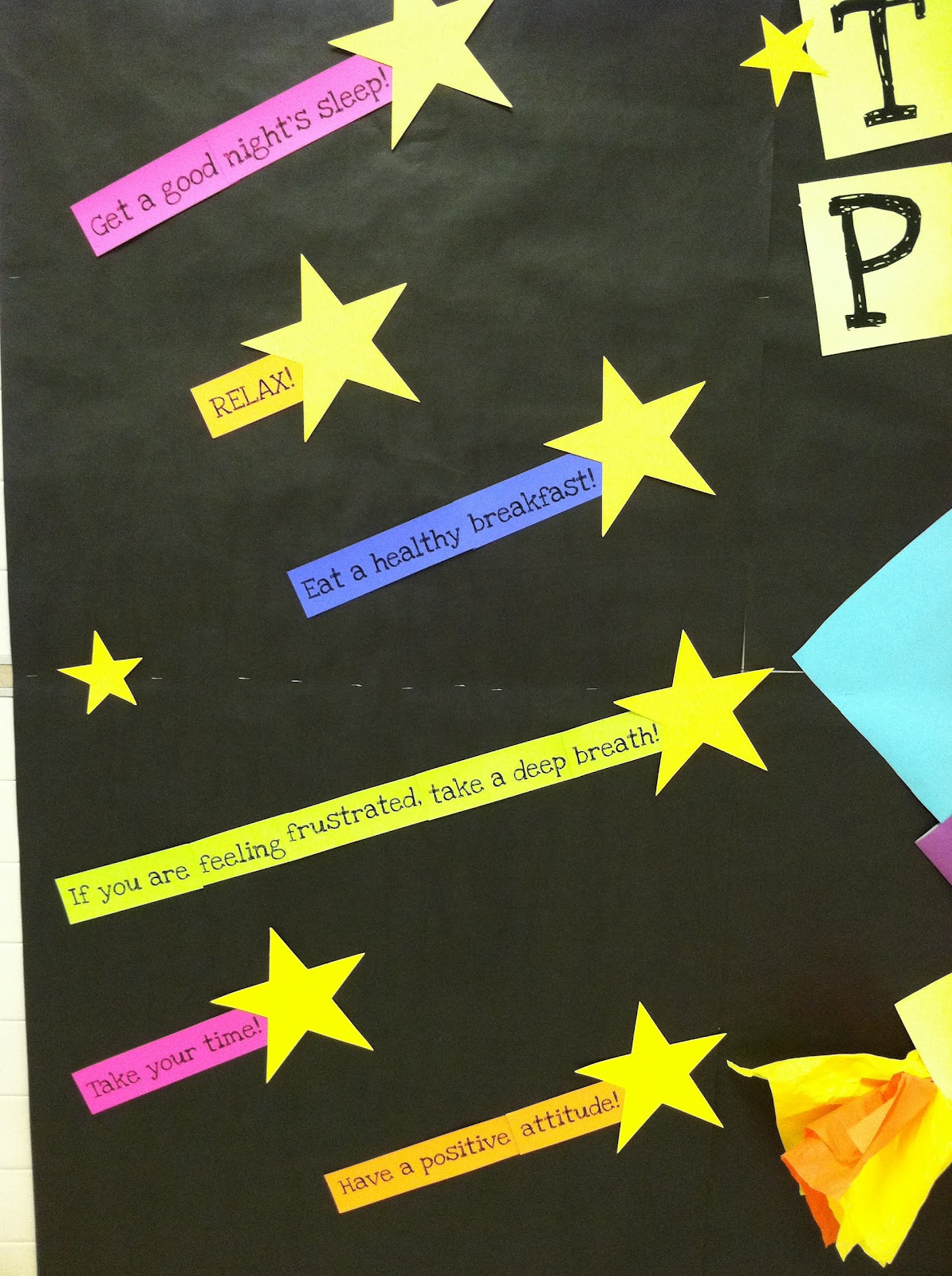 Test Taking Tips Bulletin Board