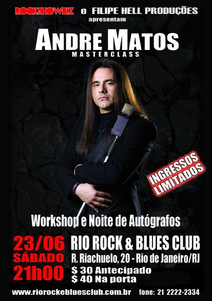 Mangue do Rock: Andre Matos hoje no Rio de Janeiro.