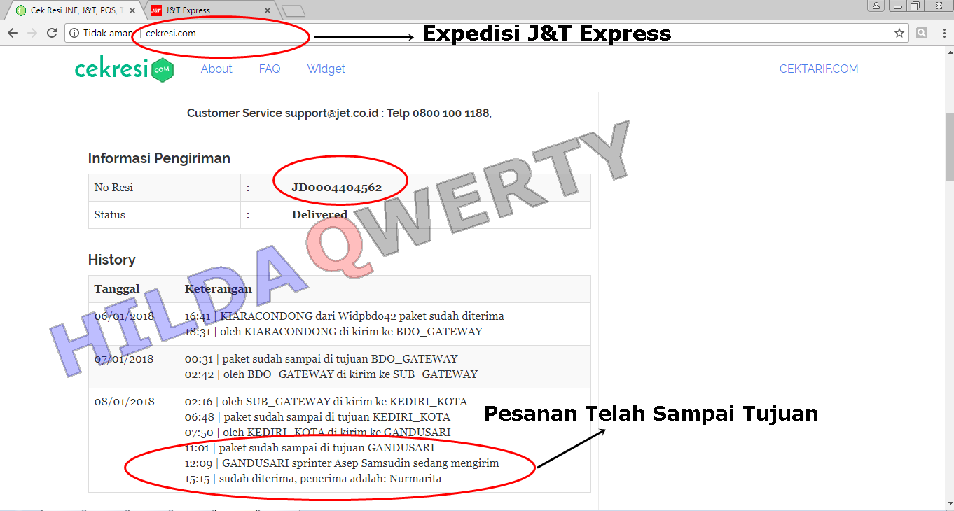 Bukti Pengiriman - HQwert