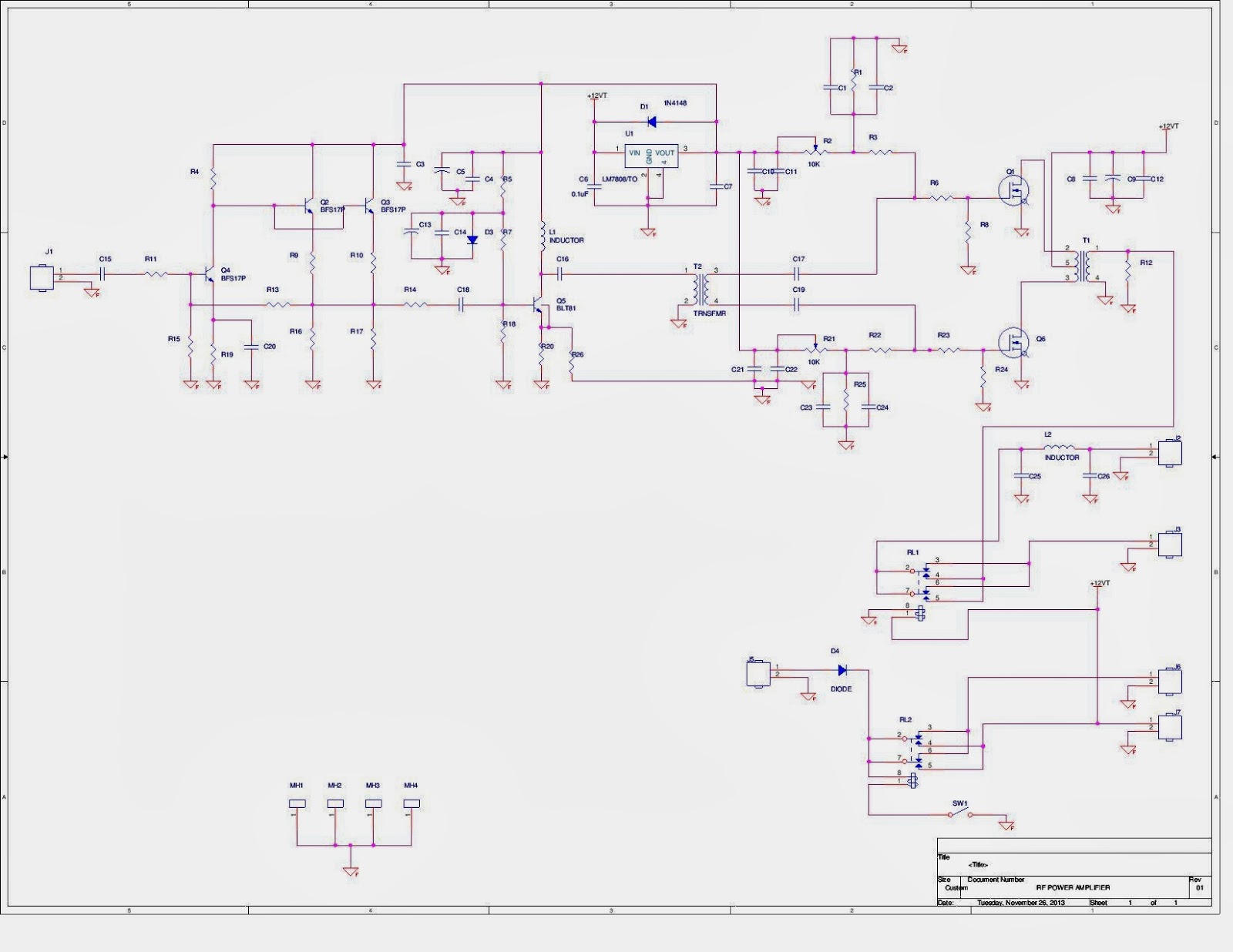Ham Radio MIPL: SB-7 TRANSCEIVER RF AMPLIFIER SCHEMATIC