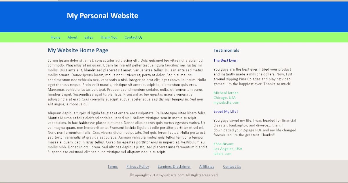 Free Programming Source Codes and Computer Programming Tutorials: Website Template in PHP