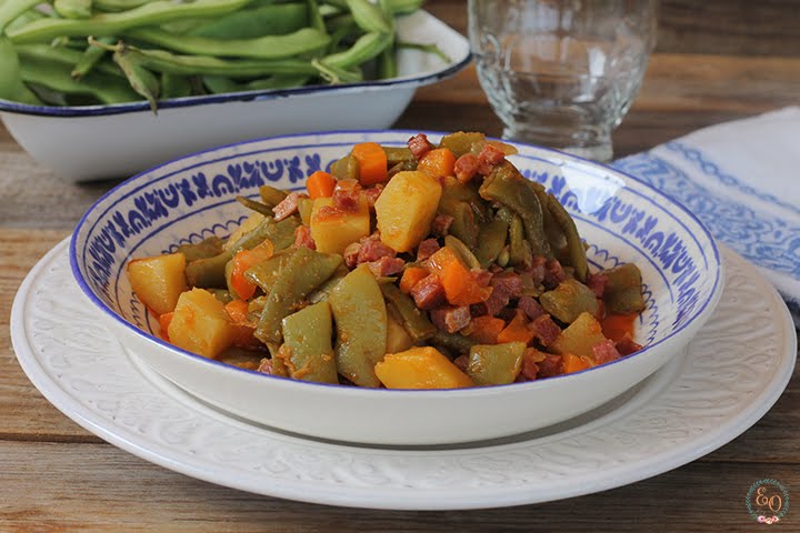 JUDÍAS CON REFRITO DE JAMÓN | El jardín de mis recetas