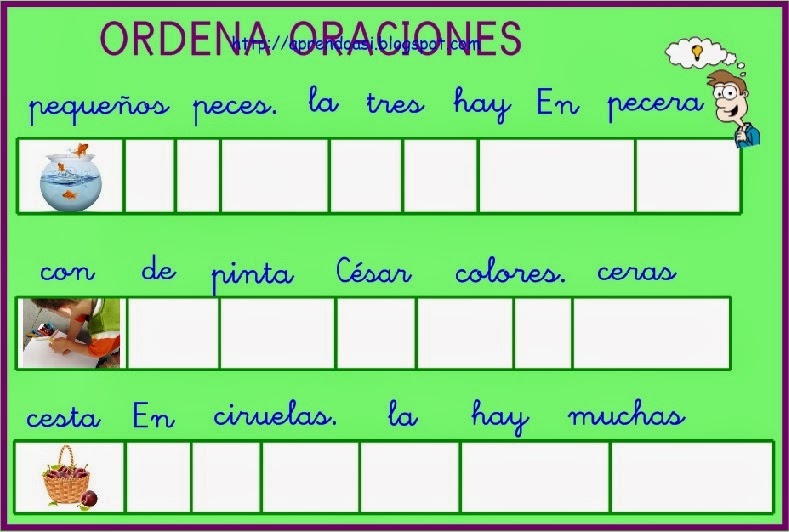 APRENDO ASÍ: ORDENAR ORACIONES
