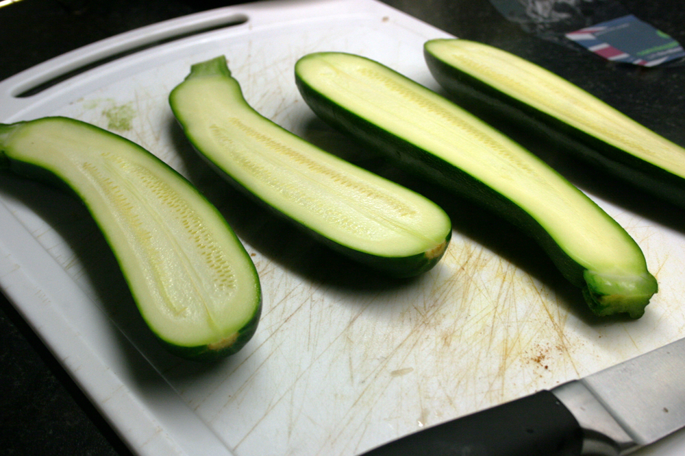 Rocket Bean: Stuffed Courgettes and Honey Mustard Roast Potatoes