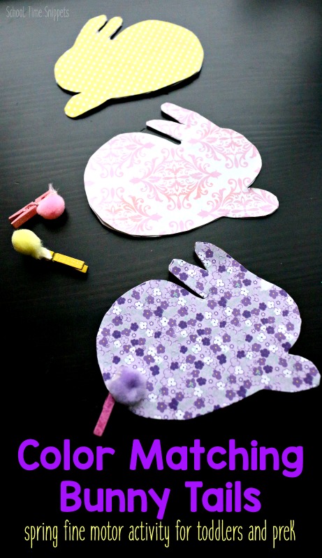 Color Matching Bunny Tails: Spring Activity for Toddlers | School Time ...