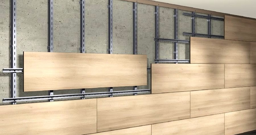 Panel Kayu Pada Dinding Biru Kaleytaroali