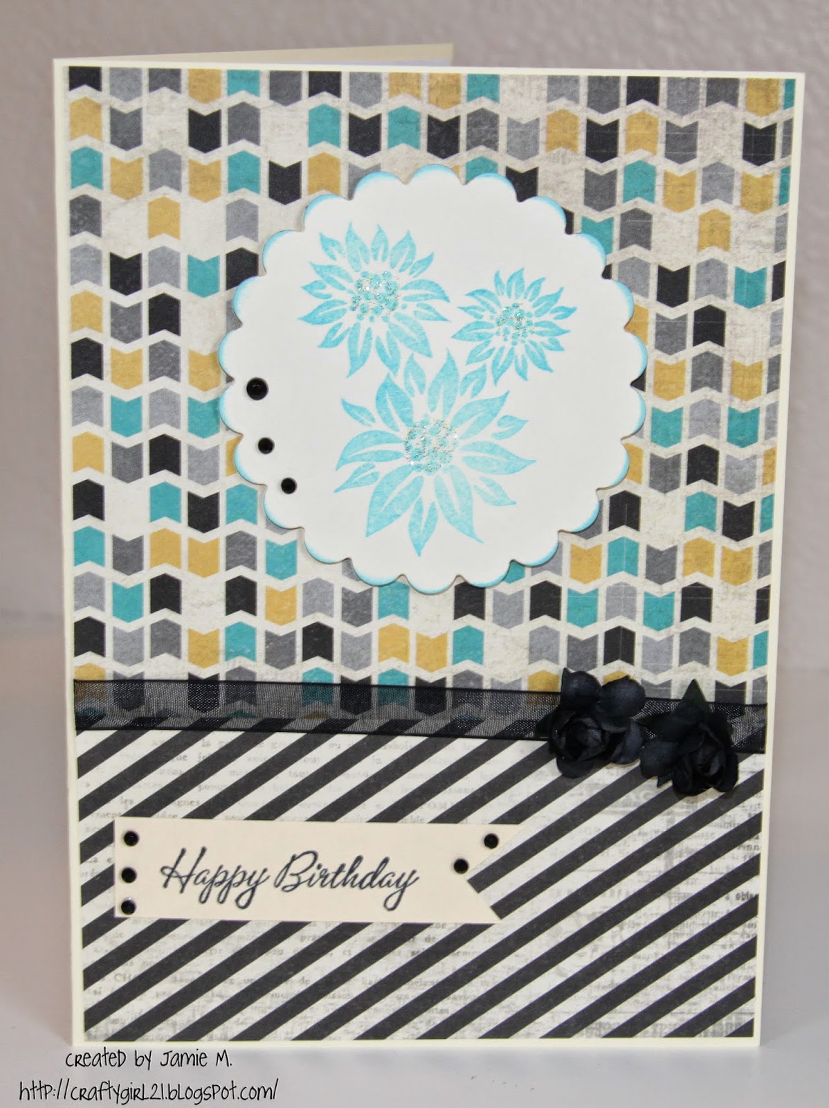 Crafty Girl 21!: Blue Flower Bday Cards