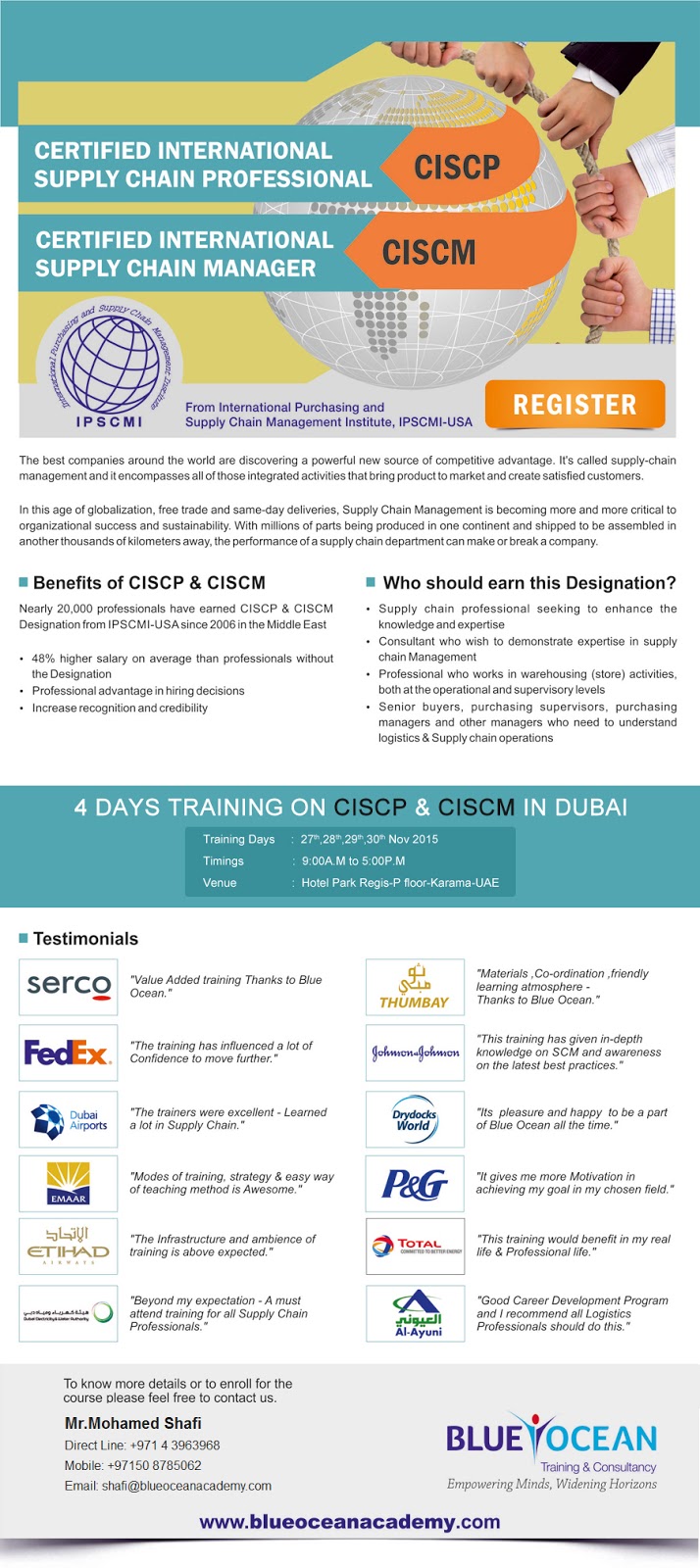 Blue Ocean Academy: Training On CISCP & CISCM in Dubai