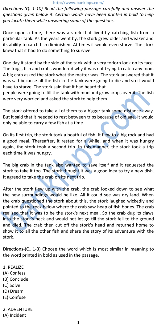 English Questions For Bank PO Exams English Questions For Bank PO Exams