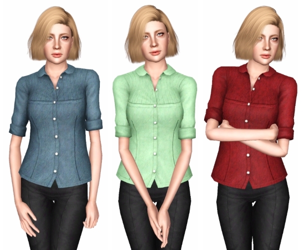 Blouse with Round Collar For EF