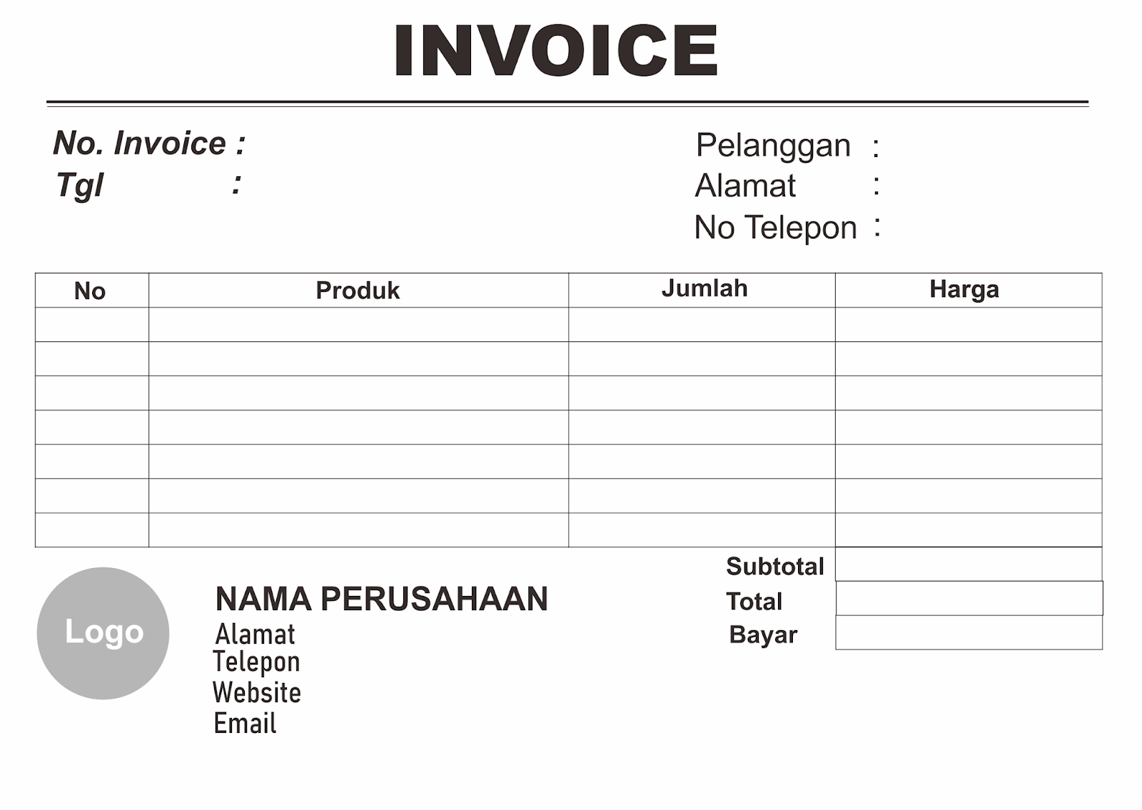 Contoh Desain Invoice Sederhana di Corel Draw - Tips Mendesain