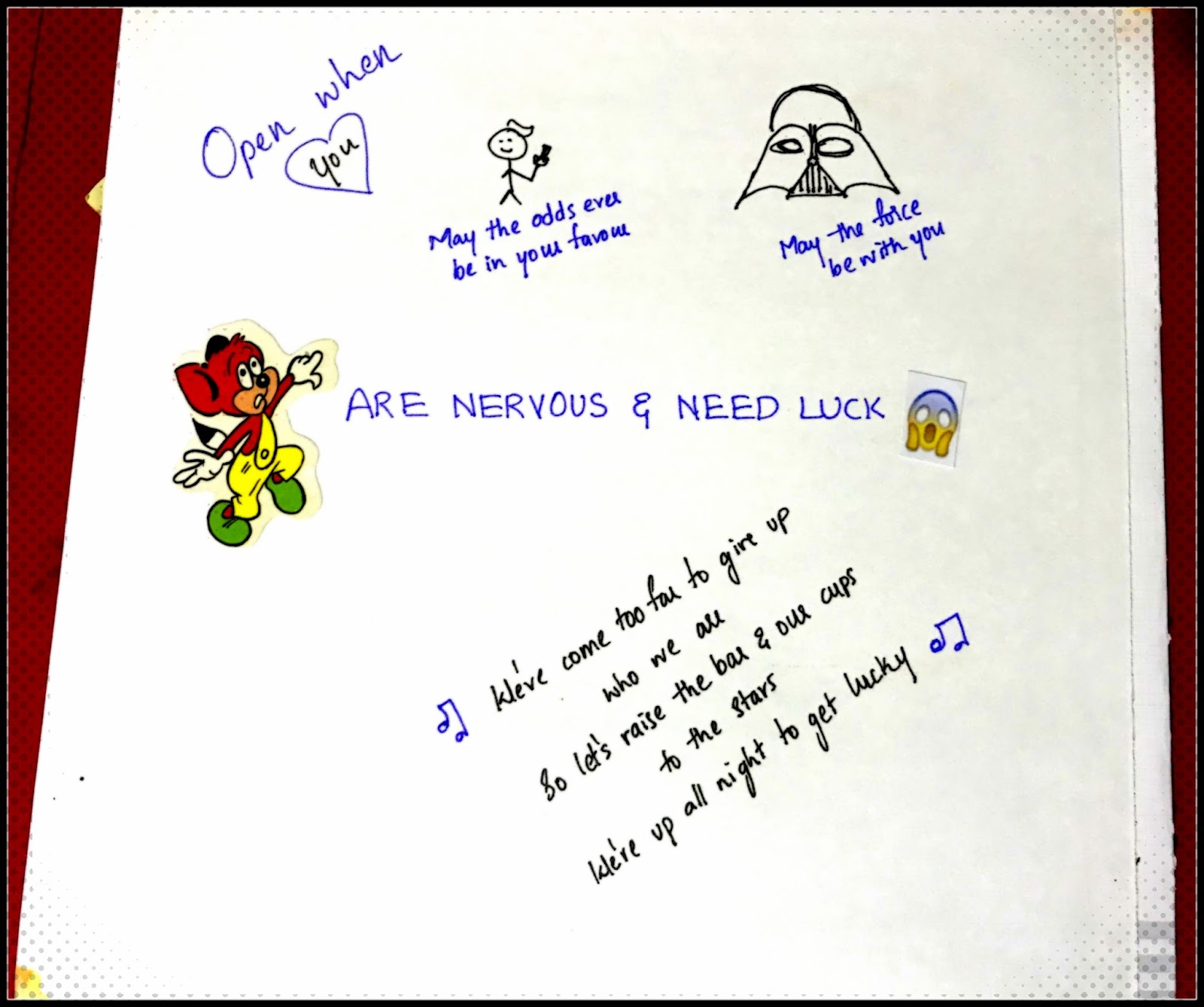 Open When Letters - Open When You Are Nervous & Need Luck