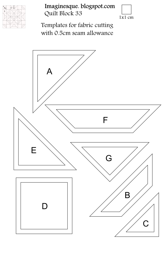 Imaginesque: Quilt Block 33: Pattern and Templates