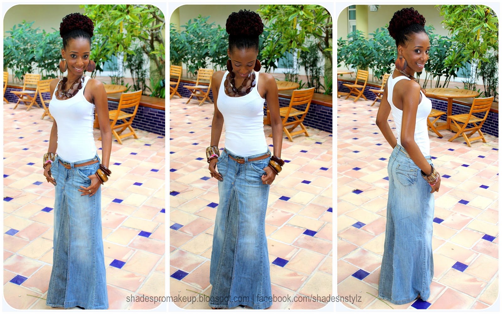 MY STYLE: DIY Reconstructed jeans to maxi skirt ~ SHADES N STYLES