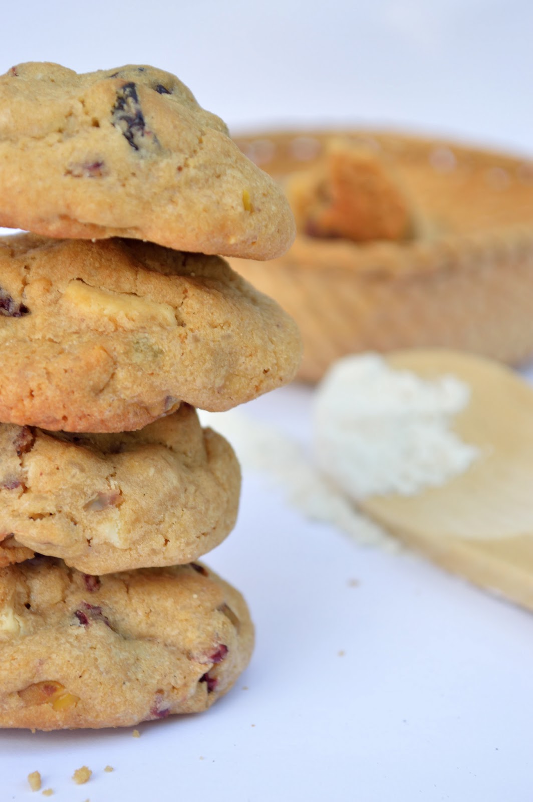 Mi dolce paradiso: Galletas de arándanos, chocolate blanco y pistachos
