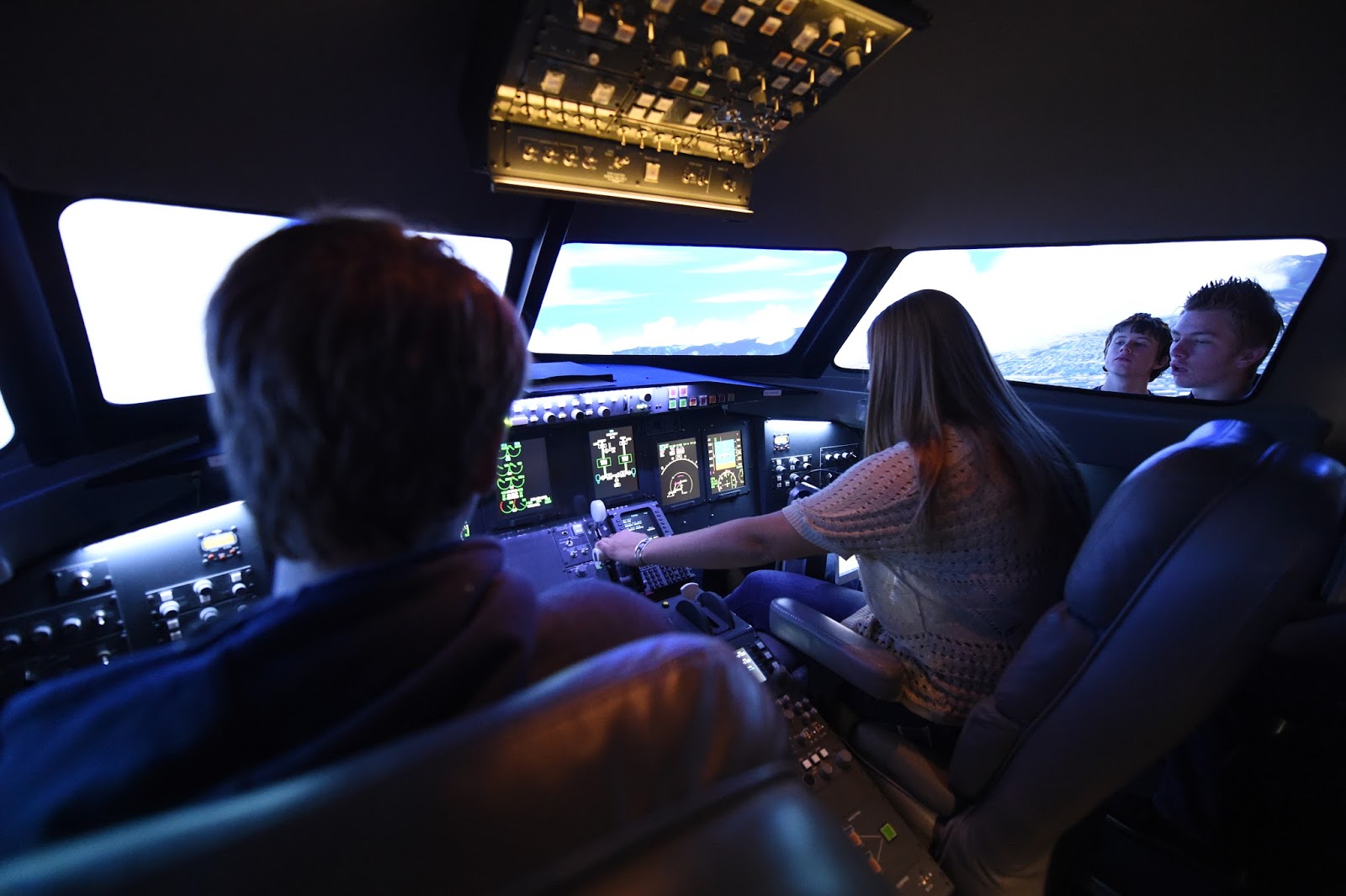 New CRJ700 jet simulator taking off at Westpointe