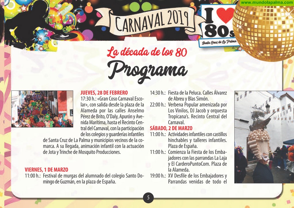 Programa Carnaval de Santa Cruz de La Palma 2019