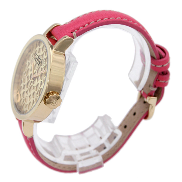 secretbargains2: Coach Miranda Pink Strap Gold Tone Watch
