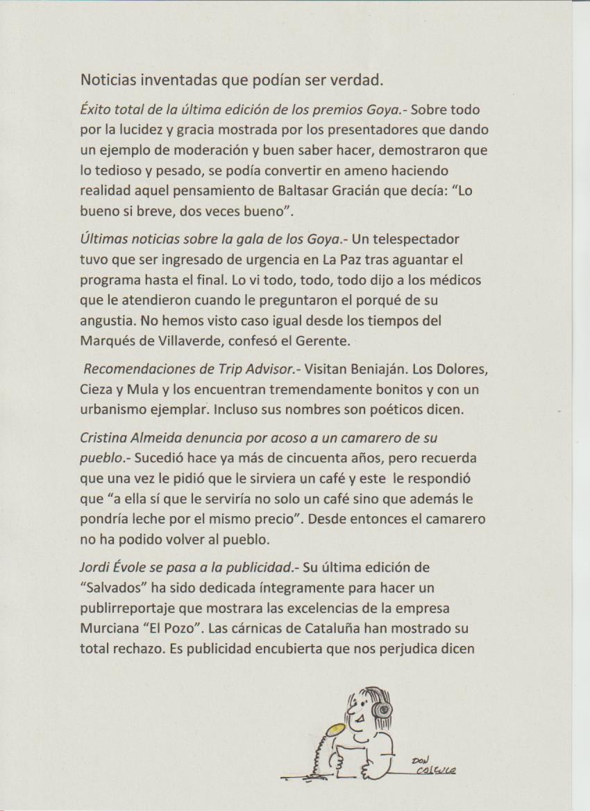 Don Cástulo: Noticias inventadas 6/2/18