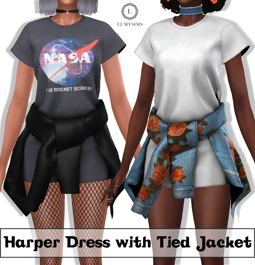 HARPER DRESS WITH TIED JACKET - The Sims 4 Create a Sim - CurseForge
