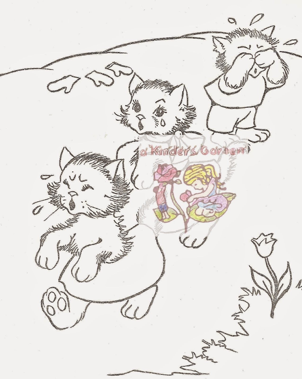 The Three Little Kittens Lost Their Mittens Coloring Page Coloring Pages