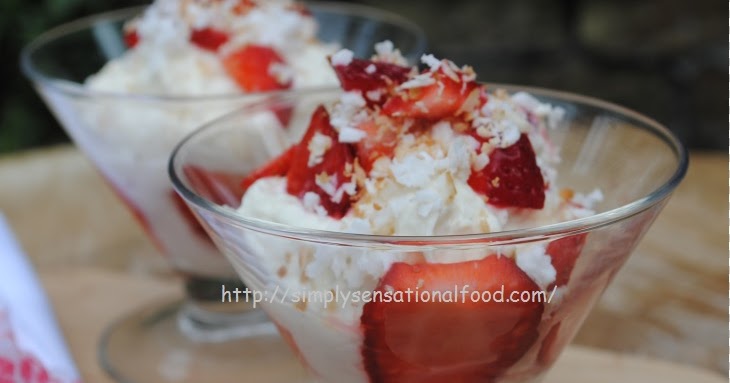 Coconut Srikand with strawberries(Gujarati sweetened yoghurt dessert ...