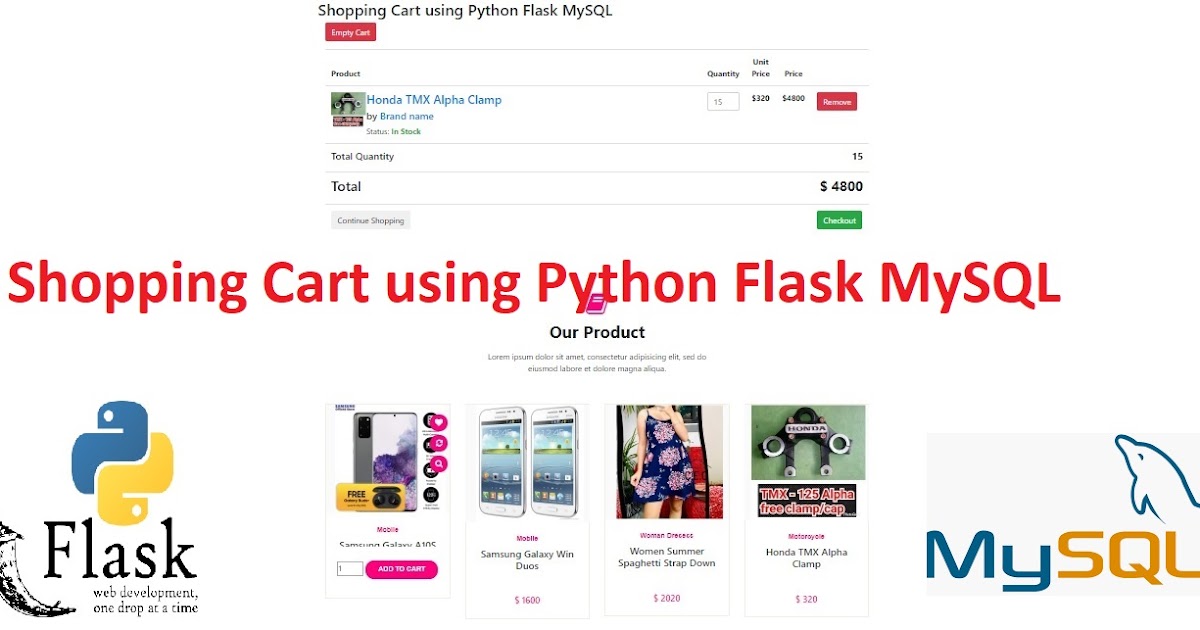 Shopping Cart using Python Flask MySQL | Tutorial101
