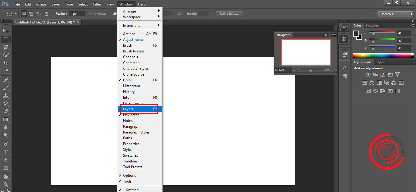 Cara Menampilkan Tab Layers Yang Hilang di Photoshop - KEPOINDONESIA