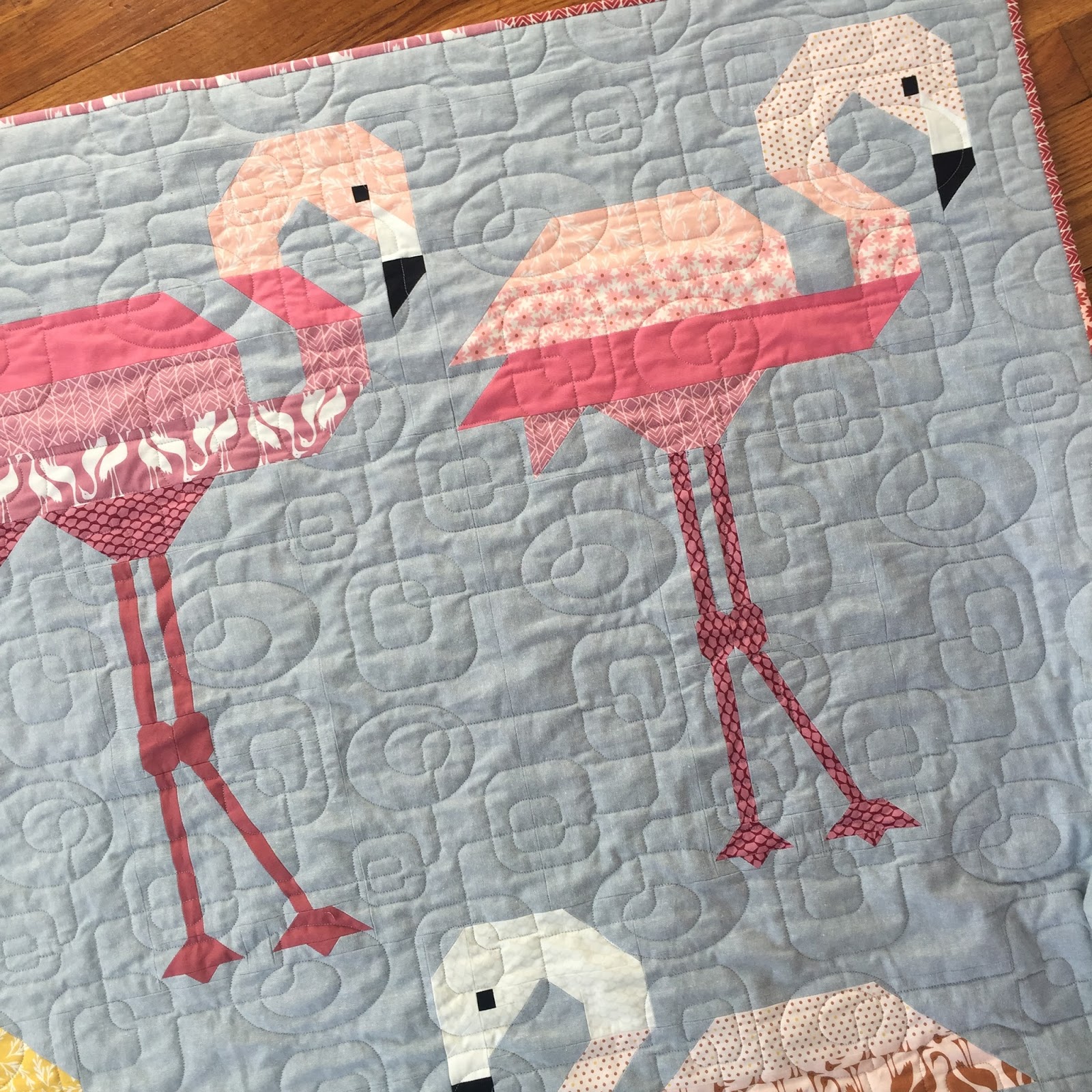 A Blue Sky Kind of Life: Florence Flamingo quilt: A finish!