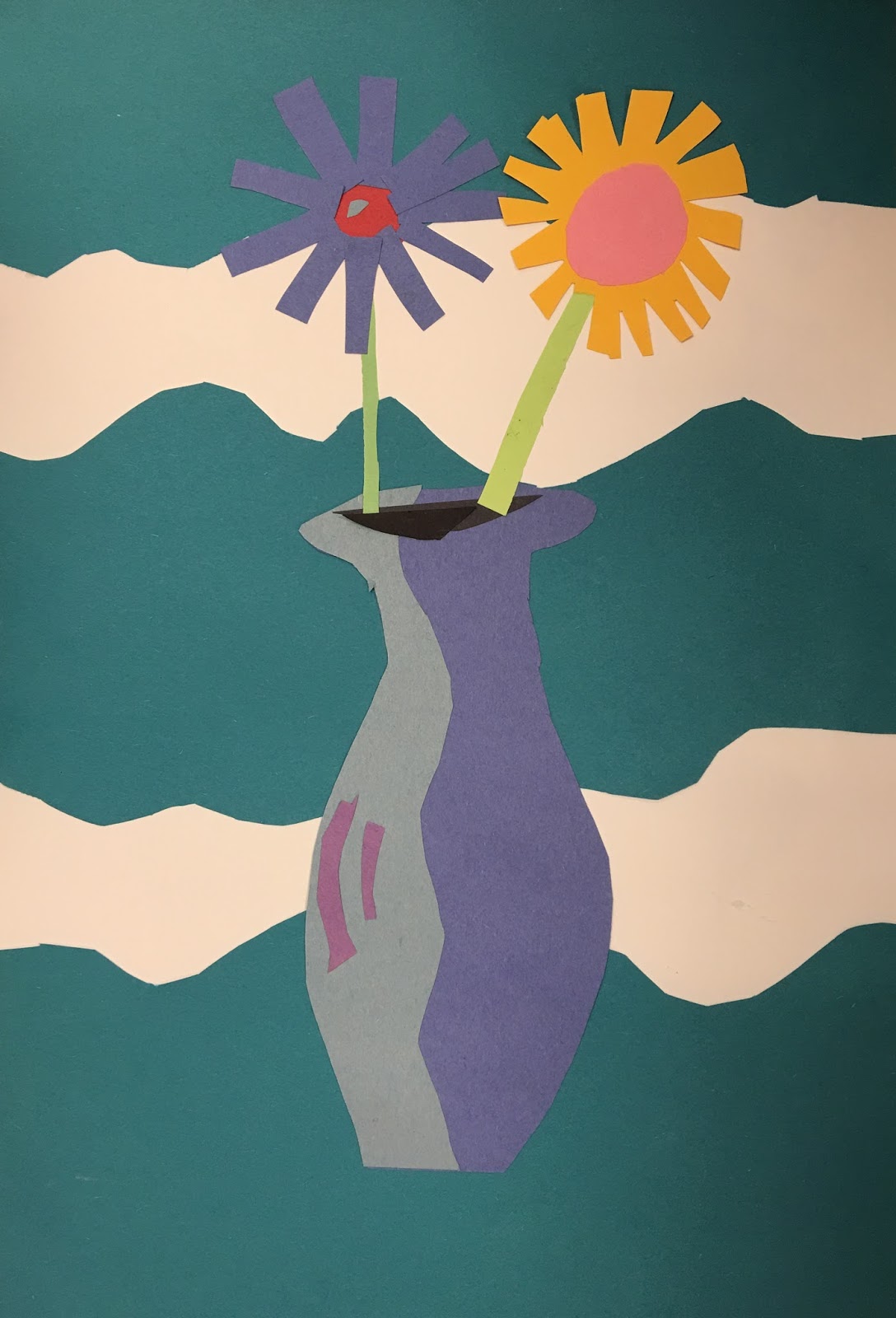 Art Room Blog: 3rd Grade Construction Paper Flower Vase...