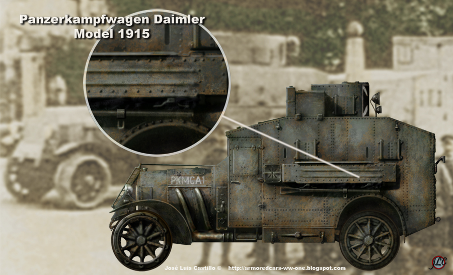 Armored Cars in the WWI: German Daimler Armored Car (Panzerkampfwagen ...