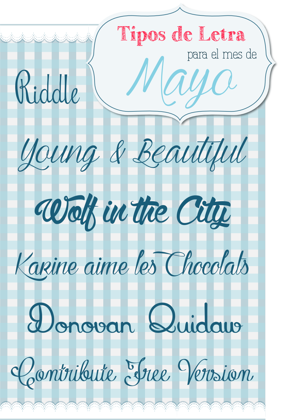 Las Cosas Ricas de Gaby!: Free Fonts - Tipos de Letras para el mes de Mayo!
