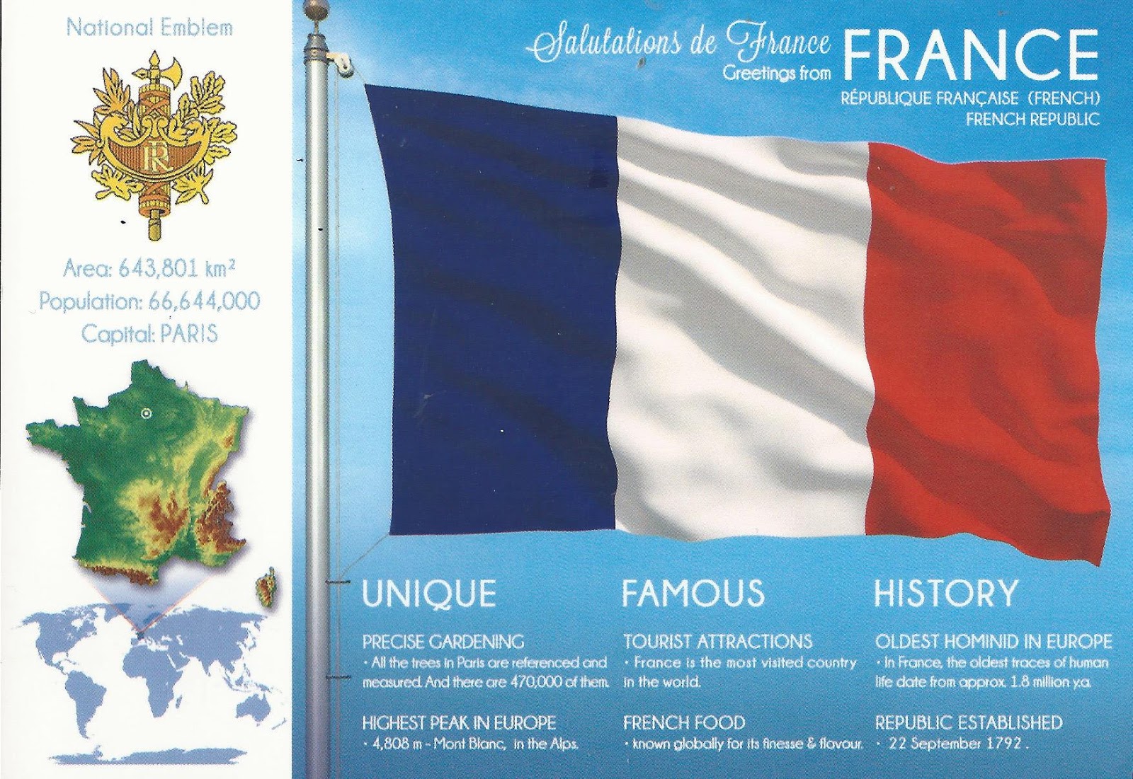A Journey of Postcards: Flags of the World | France