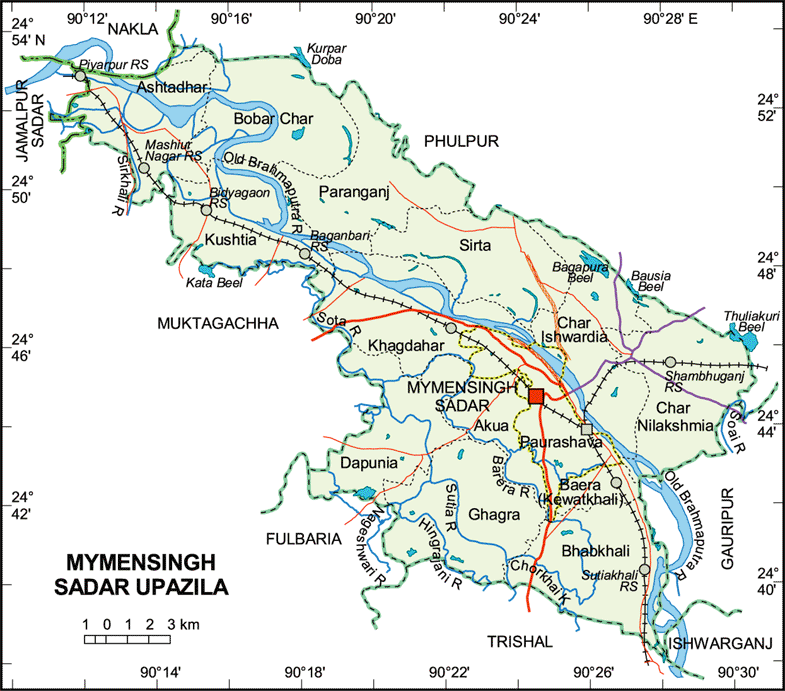 Mouza & Land Use Maps of Mymensingh Sadar Upazila, Mymensingh ...