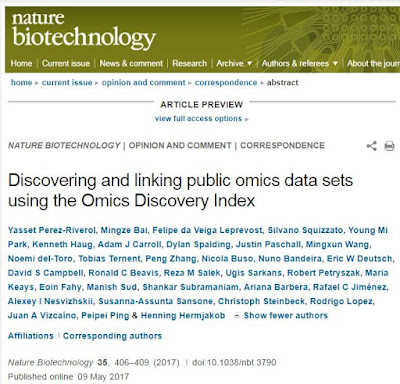News in Proteomics Research: OMICSDI paper is out -- the Omics ...