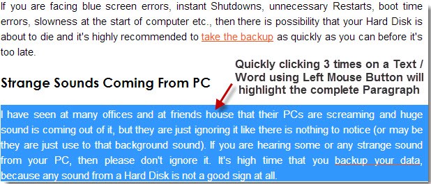 How to select Text (Mouse Tricks and Shortcuts) : A Complete tutorial ...