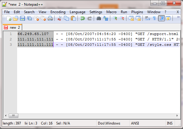 Mark's Technology Blog: Selecting Vertical Text using Notepad++