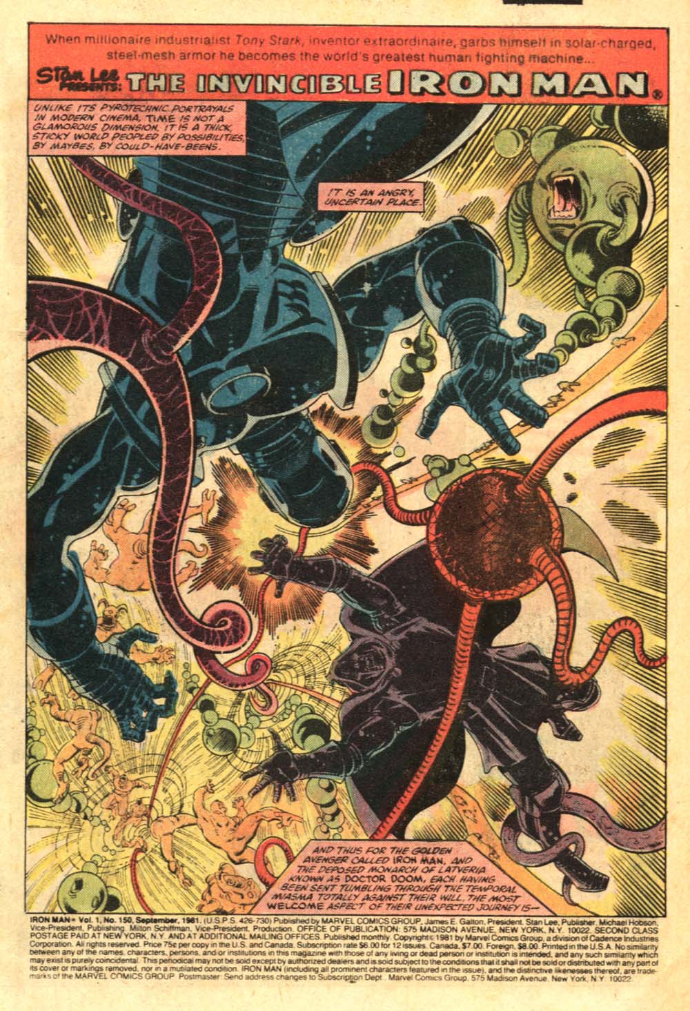 Marvel Comics of the 1980s: 1981 - Doomquest/Knightmare - Iron Man #149-150